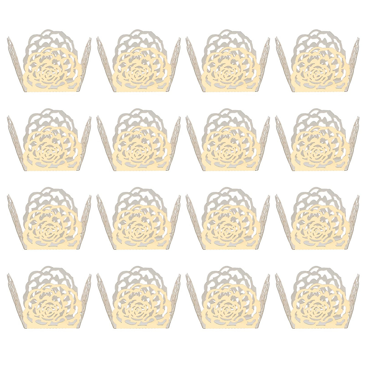 Gadpiparty Dessert 50pcs Truffle Wrappers Chocolate Candy Cups Truffle Liners Truffle Cups for Baby Shower Bridal Shower Birthday Wedding Party Supplies Golden Cake Baking Cup