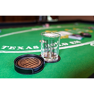 Humutan Real Projectile American Flag Whiskey Rocks Glass – Hand Blown Glasses – 8 Oz Old Fashioned Glass for Scotch, Bourbon or Whiskey – .308 Bullet Whiskey Glass