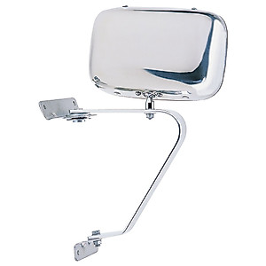 Mirror for Ford Bronco, F150, F250, 1997 F250 HD, F350, chrome, foldaway, Fits LH or RH, Manual