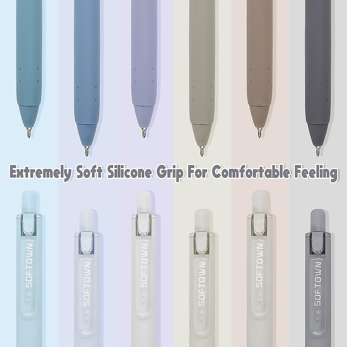 AZGO Retractable Ballpoint Pens Black Ink 0.7mm Pens Writing Pen Office Fine Ball Point Pen for Journaling (6+1 Count)