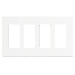 ENERLITES - SI8834-W-STICKER Screwless Decorator Wall Plates Child Safe Outlet Covers, Size 4-Gang 4.68" H x 8.30” L, Unbreakable Polycarbonate Thermoplastic, SI8834-W, Glossy, White