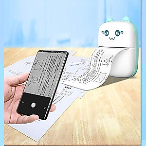 Greaked Mini Printer Portable Pocket Thermal Printer with Rolls Paper USB Cable, Bluetooth Wireless Smart Printer for Retro-Style Photos Pictures Receipts Study Notes Labels Lists Memo