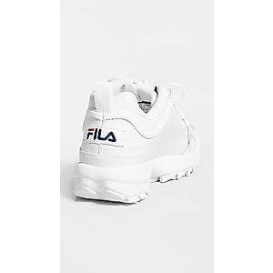Fila Women's Disruptor Ii Premium Walking Shoe, White/Navy/Red, 9
