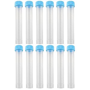 JCBIZ Cryogenic Vial 12PCS 10ml Lab Plastic Frozen Test Tubes Self Standing Vial with Seal Screw Caps Clear Cryovial