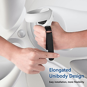 Geekria Touch Controller Grip Cover Compatible with Meta Quest 2, VR Anti-Throw Handle Grip Silicone Sleeve with Adjustable Hand Strap, Controller Caps (White)