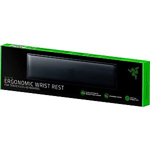 Razer Ergonomic Wrist Rest for Tenkeyless Keyboards: Plush Leatherette Memory Foam Cushion - Anti-Slip Rubber Feet