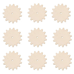 Homoyoyo 30 Pcs DIY Wood Craft Wood Cutouts Wooden Chips Wood Embellishment Unfinished Wood Ornaments Wooden Steampunk Gears Wood Slice Wood Circles for Crafts Wood Grain Wood Crafts Bamboo