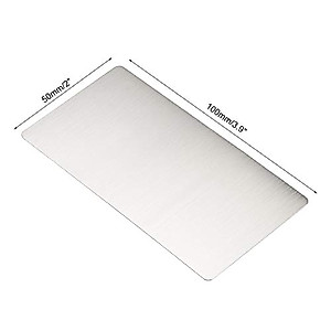 uxcell Blank Metal Card 100x50x0.4mm Brushed 201 Stainless Steel Plate for DIY Laser Printing Engraving Silver Tone 10 Pcs