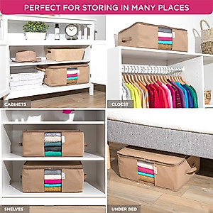 Clothes Storage Bag Organizer with Cedar Insert to Protect from Moth, Moist, Dirt, Dust etc. - Set of 2 Bags for Clothes, Sweaters, Beddings, Blanket, Blouses and More –Underbed Storage