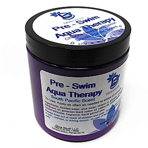 Diva Stuff Pre-Swim Aqua Therapy Chlorine Neutralizing Body Moisturizing Lotion for Swimmers, Protects Skin from Chlorine and Salt Water, 8 oz - Made in the USA, Fresh South Pacific