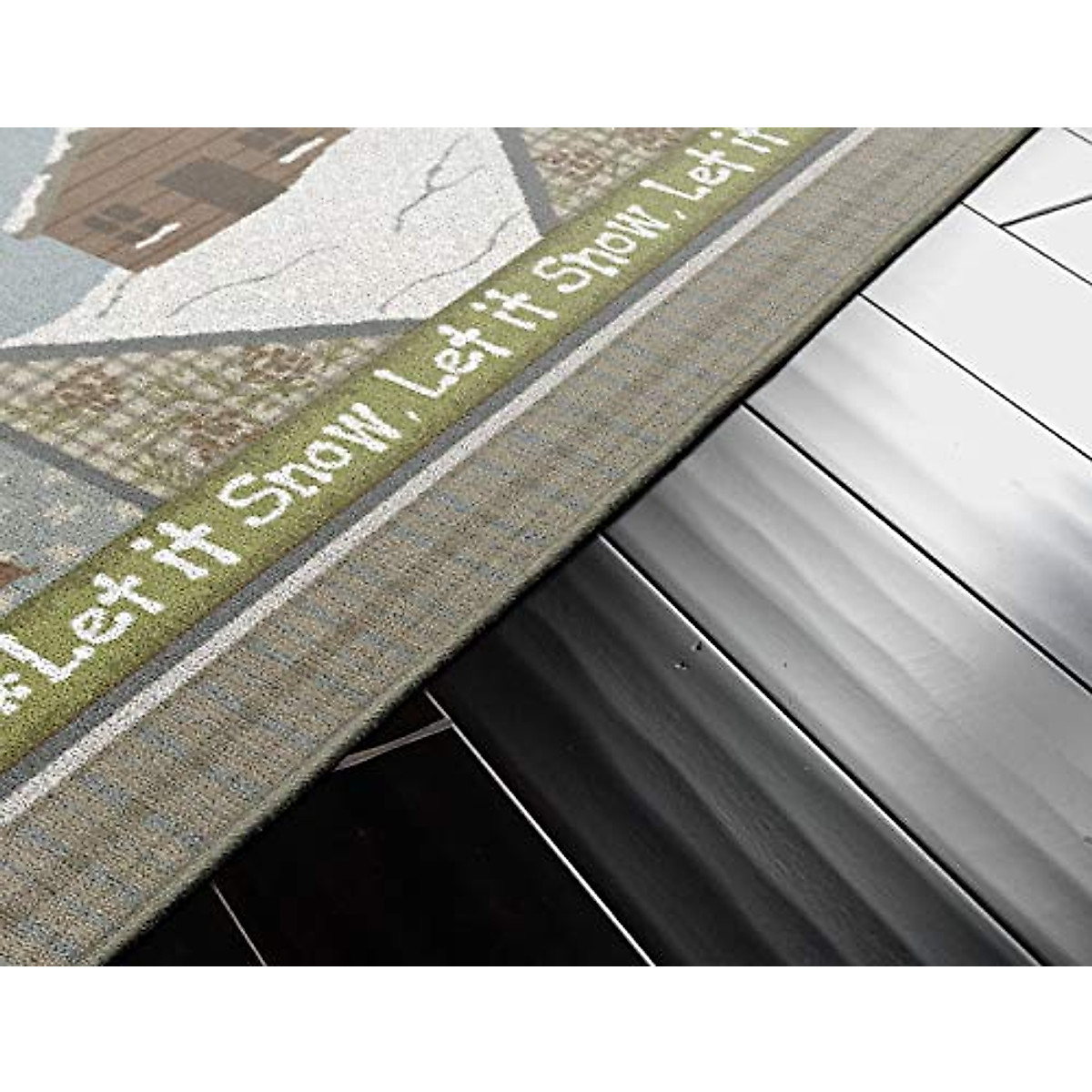 Brumlow MILLS Snow Cabin Washable Let It Snow Print Indoor or Outdoor Holiday Rug for Living or Dining Room Mat, Bedroom Carpet and Kitchen Runner Rug, 30" x 46", Neutral