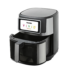 Kalorik VIVID TOUCH 7 Quart High-Resolution Touchscreen Air Fryer with Window, Stainless-Steel