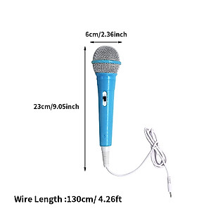 JIANWEI Wired Microphone for Kids, Kids Wired Dynamic Singing Mechine Lightweight 3.5mm Jack Handheld Dynamic Microphone for Kids Singing(Blue)