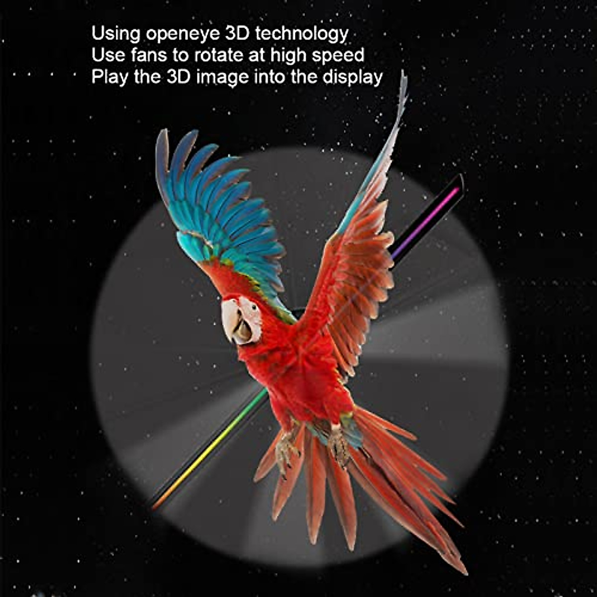 3D Hologram Fan, 40cm 3D Hologram Projector Advertising Machine with 224 LED Lamp, WiFi APP Remote 3D Hologram Display, for Exhibitions, Parties, Bar, Shopping Malls(US)