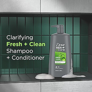 DOVE MEN + CARE 2-in-1 Shampoo and Conditioner Fresh and Clean 4 Count Nourishes and Invigorates Helps Strengthen Hair 25.4 oz