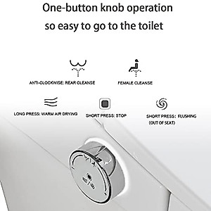Simple Project Smart Toilet, Smart Bidet Toilet | White Tankless Toilet, Smart Toilet Seat With Remote | Elongated One Piece Toilet Bidet with Auto-flush, Drying, Self-cleaning, Foot kick sensor