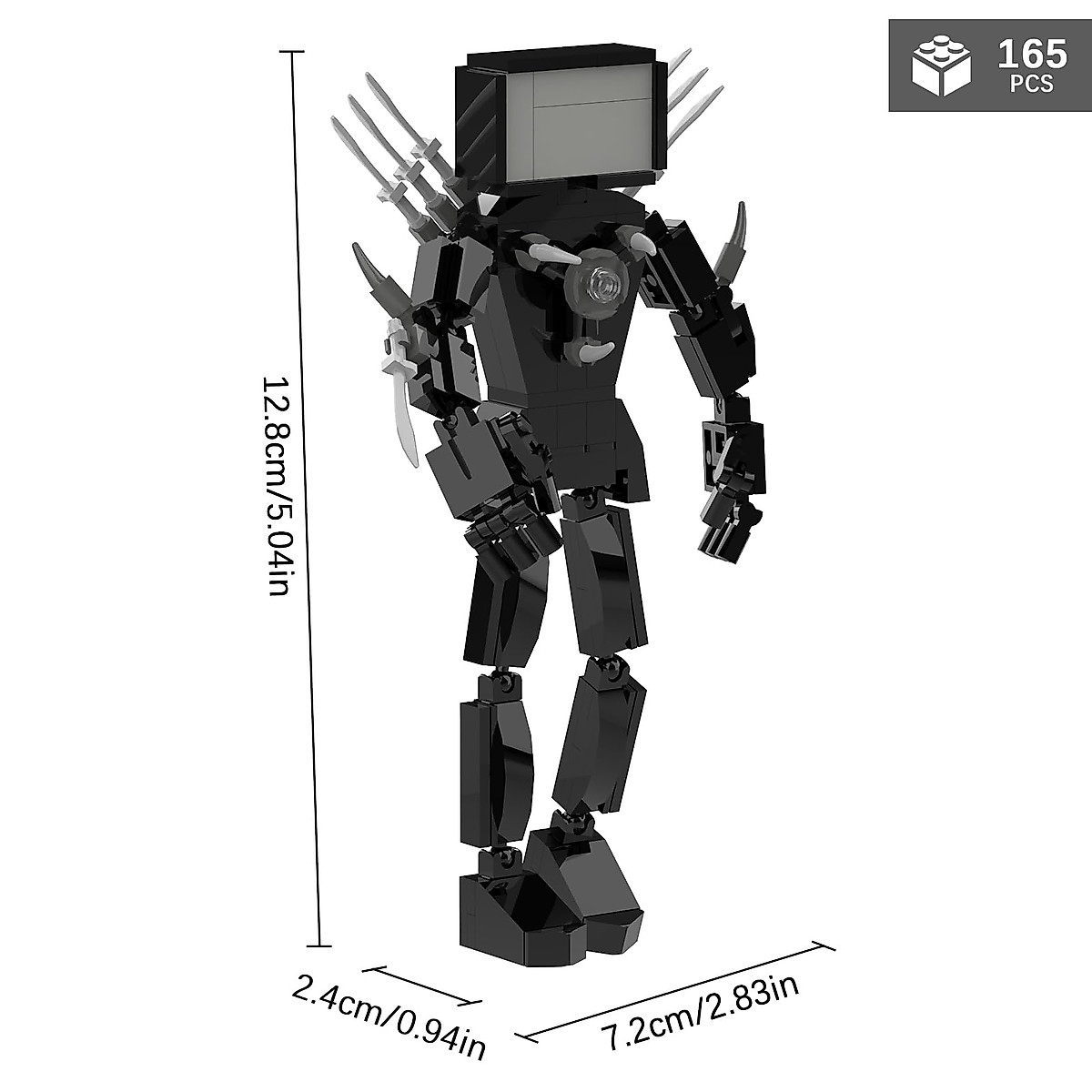ICEBRICKS Skibidi Toilet TV Man Building Set, Big TV-Man Action Figure Toy,Giant TV Men Building Blocks, Anime Role Play Skibidi Toilet Action Figure, Fun Cartoon Toy for Kids and Fans (165Pcs)