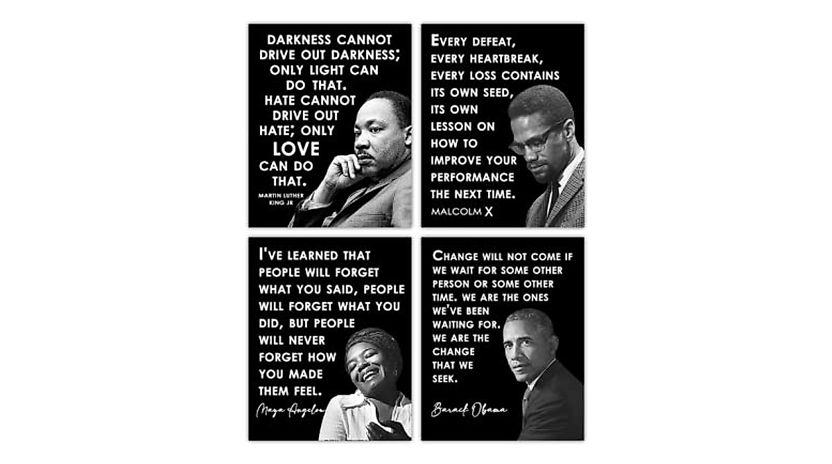 Black Leaders: MLK Jr, Malcolm X, Maya Angelou, Barack Obama: Positive ...