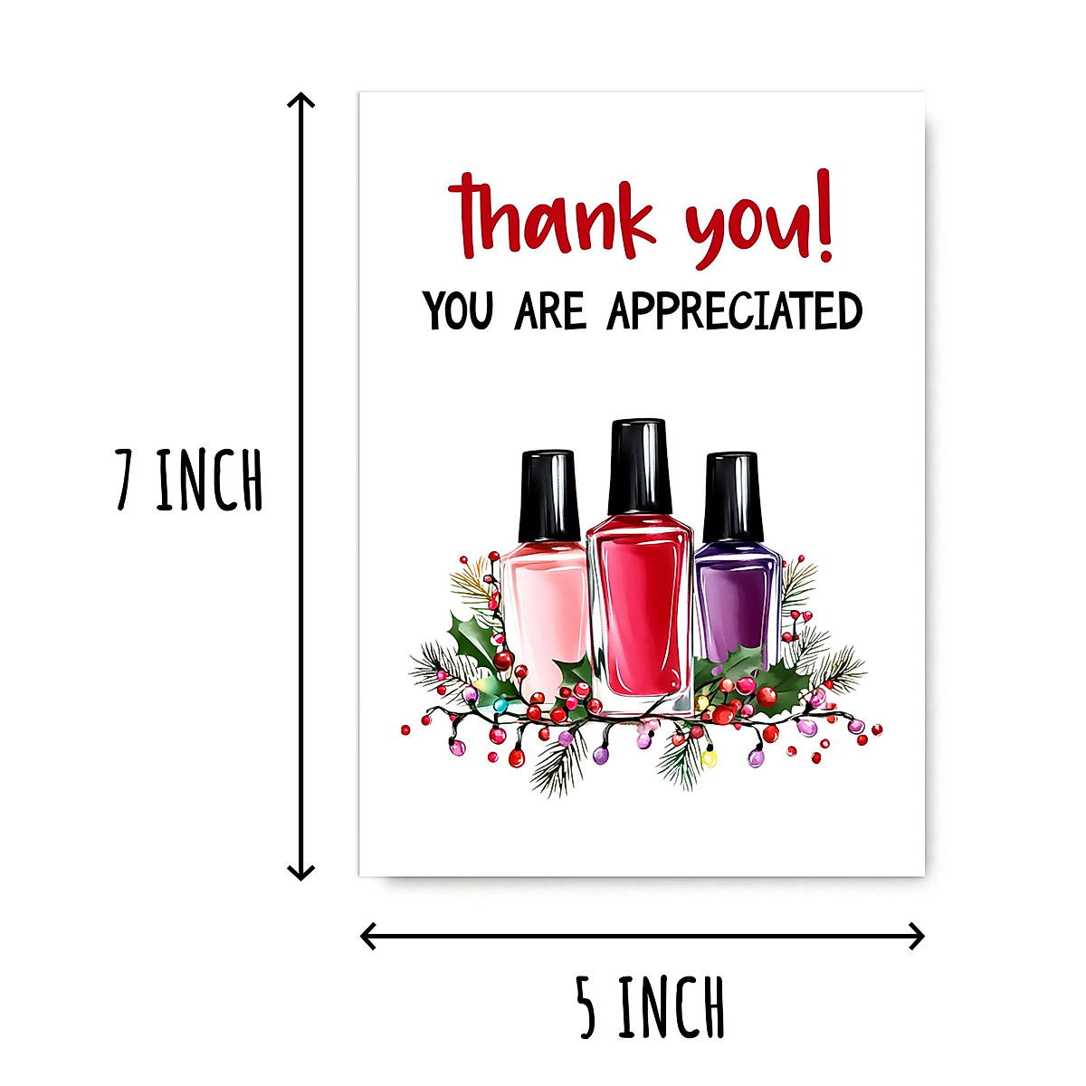 KPLDesigns You Are Appreciated Card - Thank You Card - Nail Tech Christmas Card - Card For Manicurist Card - Appreciation Card - Nail Salon Card Greeting Card