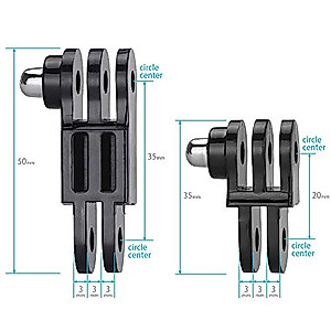 HSU Adjust Arm Straight Joints Mount, Long and Short Same Direction Straight Joints Mount for GoPro Hero 11 10 9 8 7 6 5 4 3 3+ 2 1, AKASO Campark and Other Action Cameras