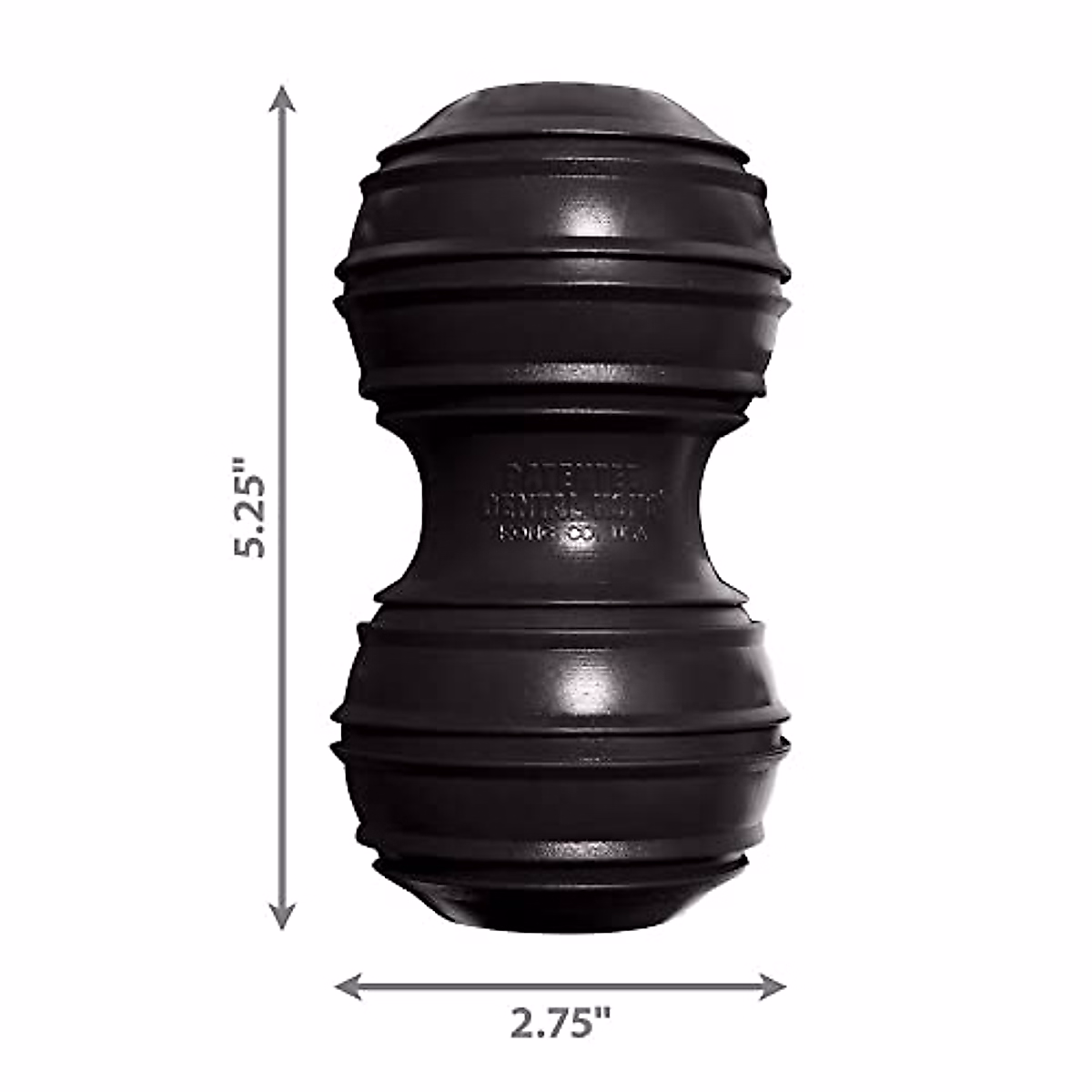 KONG - Extreme Dental - Durable Natural Rubber Dog Bone for Power Chewers, Black - for Large Dogs