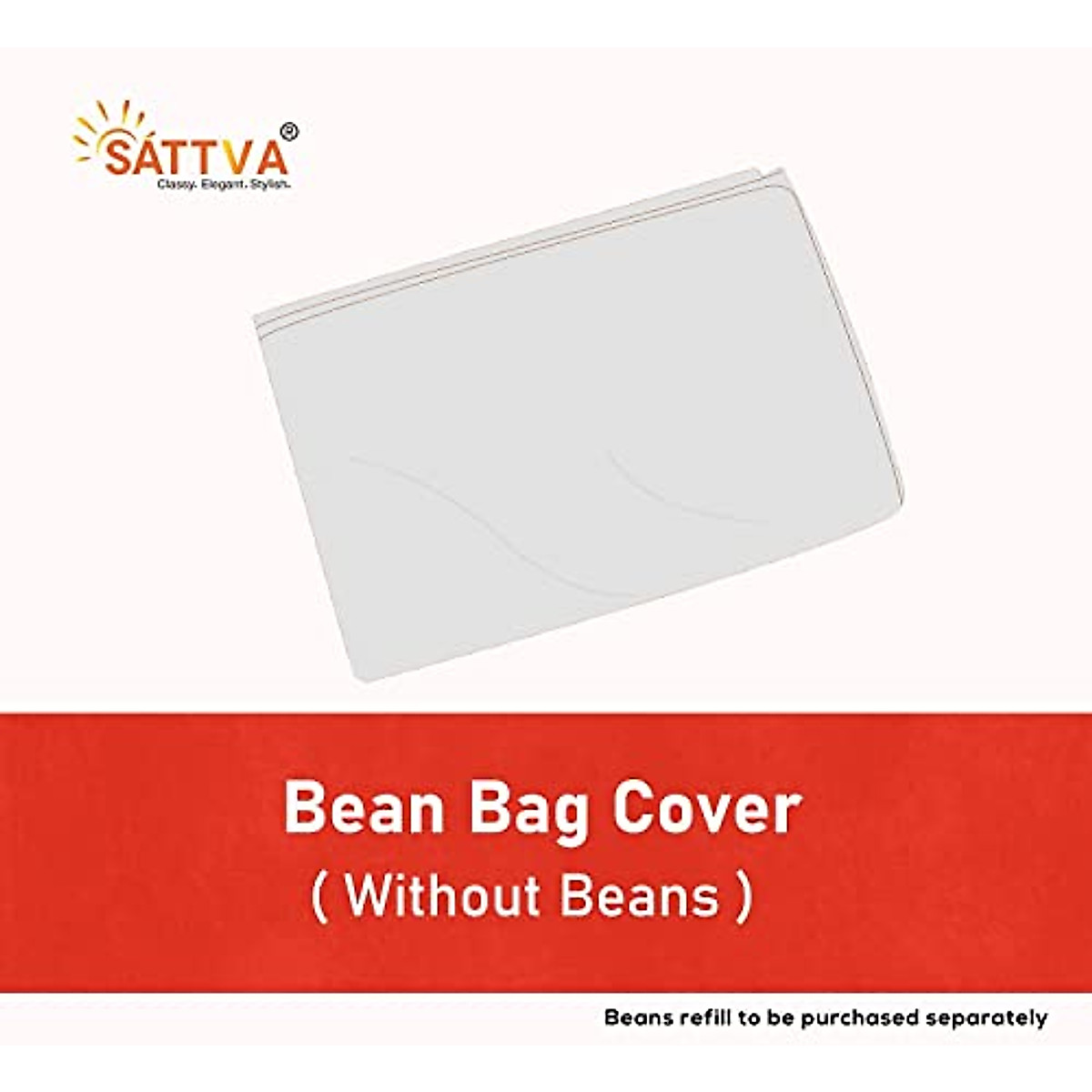 SATTVA 5.5ft All Weather Water Resistant Giant Bed Bean Bag for Adults - Big Bean Bag Covers Only (No Filling), Love Sack Bean Bag Oversized, Washable Ultra Soft Zipper, Dorm & Family Room Black Color