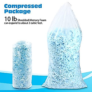 MorTime 10 lb Bean Bag Filler Shredded Memory Foam Fill for Bean Bags Pillows Chairs Crafts, Bean Bag Refill Replacement Fills, 28 L