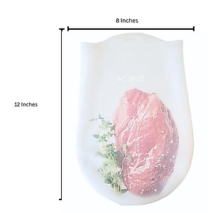 Revolutionize Sous Vide Cooking with AppleKoreLiving Sous Vide Reusable Silicone Bags | Set of 2 Large BPA Free Bags | Thinner and More Flexible than other Reusable Vacuum Seal Bags