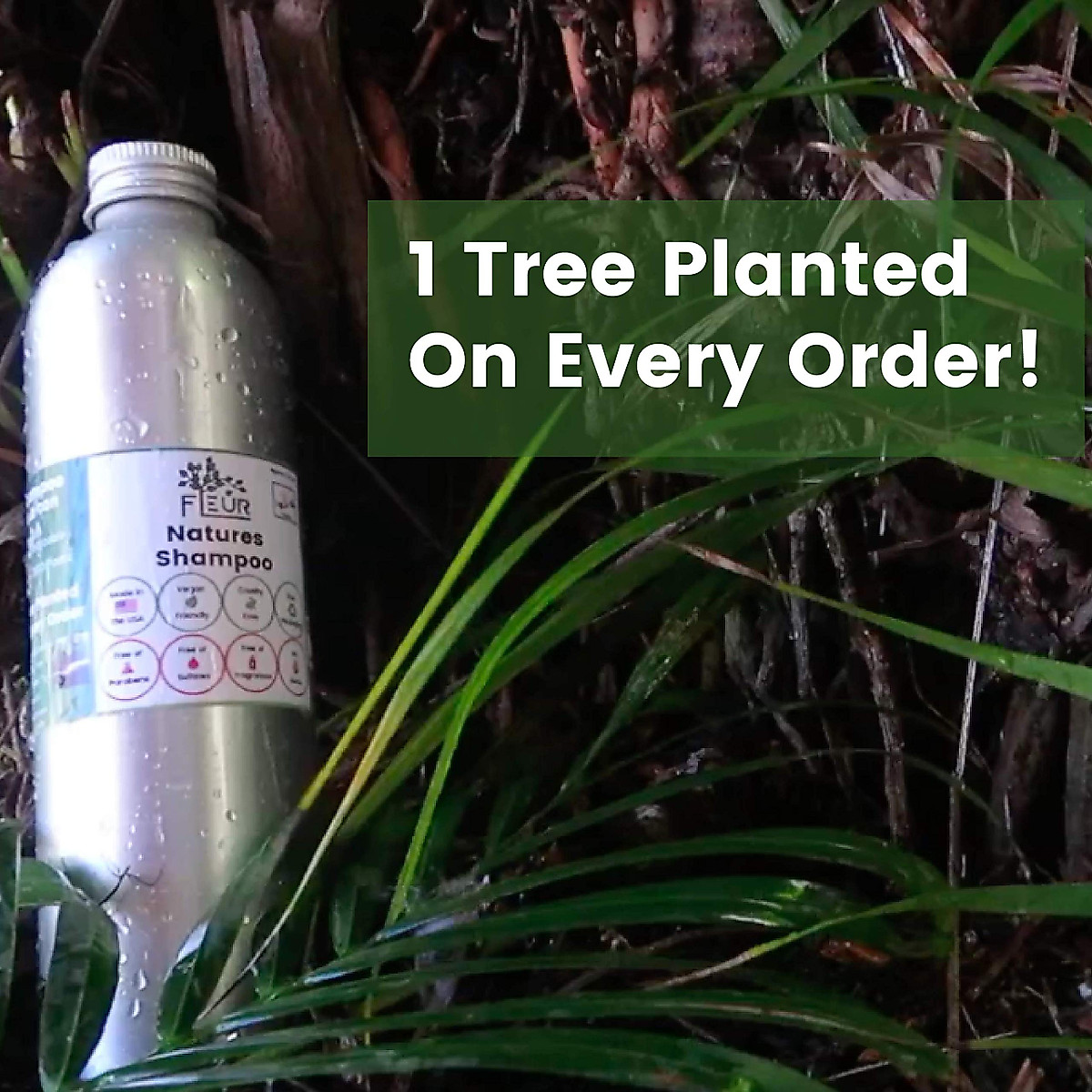 All Natural Eco Friendly Shampoo for Men, Women, & Kids - Sulfate Free, Vegan Friendly, Daily Shampoo - 8.0 oz