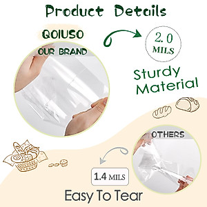 QOIUSO 100pcs Cellophane Treat Bags: 5 x11 Inch Clear Cellophane Bags for Candy Snacks Cookies Holiday Gift Wrapping - Plastic Goodie Bags with 110 Twist Ties for Christmas New Year Party Favors