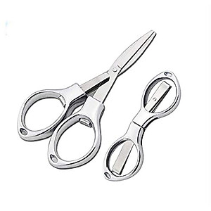 LIUCM Anti-Rust Folding Scissors, Stainless Steel Mini Shear, Safety Portable Pocket Size Travel Trip Scissors