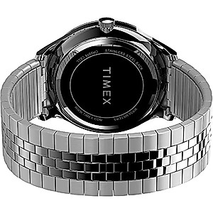 Timex Men's Modern Easy Reader 40mm Watch – Silver-Tone Case White Dial with Expansion Band