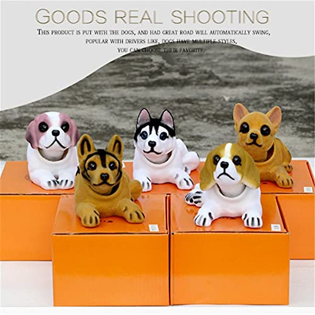 WJCCBJQXW Car Ornaments Nodding Dog Auto Dashboard Shaking Head Dog Car Styling Bobblehead Dog Toy Rocking Head Dog Car Accessories (Color : Chihuahua)