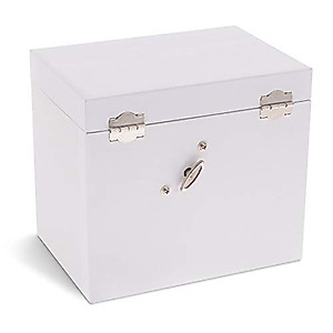 Jewelkeeper Personalize-Your-Own White Musical Ballerina Jewelry Box with 2 Pullout Drawers, You are My Sunshine Tune