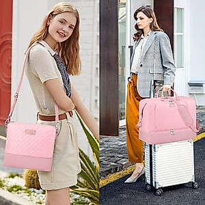 Travel Weekender Bag for Women, Overnight Bag with Shoe Compartment Oversized Travel Duffel Bag Carry On Tote 21"