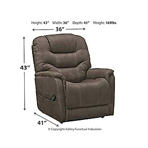 Signature Design by Ashley Ballister Contemporary Power Lift Recliner, Brown
