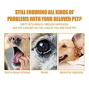 Fasurid Pet Dental Fingers Wipes, 50Pcs Dog Teeth Cleaning Finger Cots, Oral Wipes Pads for Dogs and Cats Ear Eye Face - Optimize Oral Health Reduces Plaque, Freshens Breath