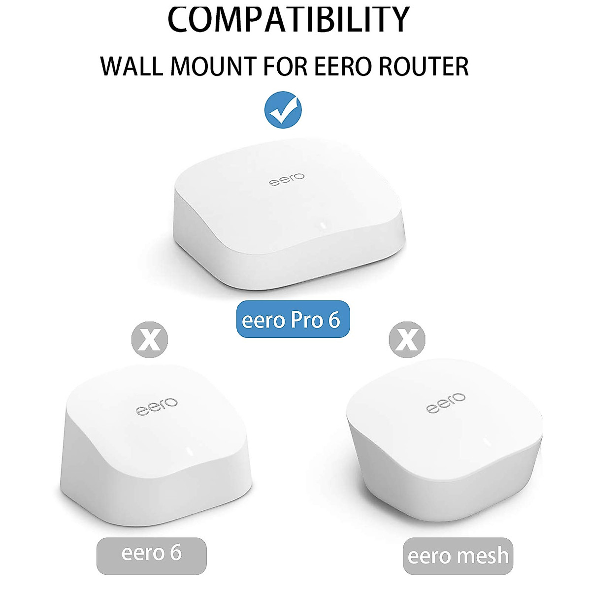 𝗛𝘂𝗮𝗳𝗹𝘆 2Pcs Screwless Wall Mount Bracket for Eero Pro 6 Wifi, VHB Stick On Holder, Strong Adhesive Holder, No Tools No Drilling No Hole
