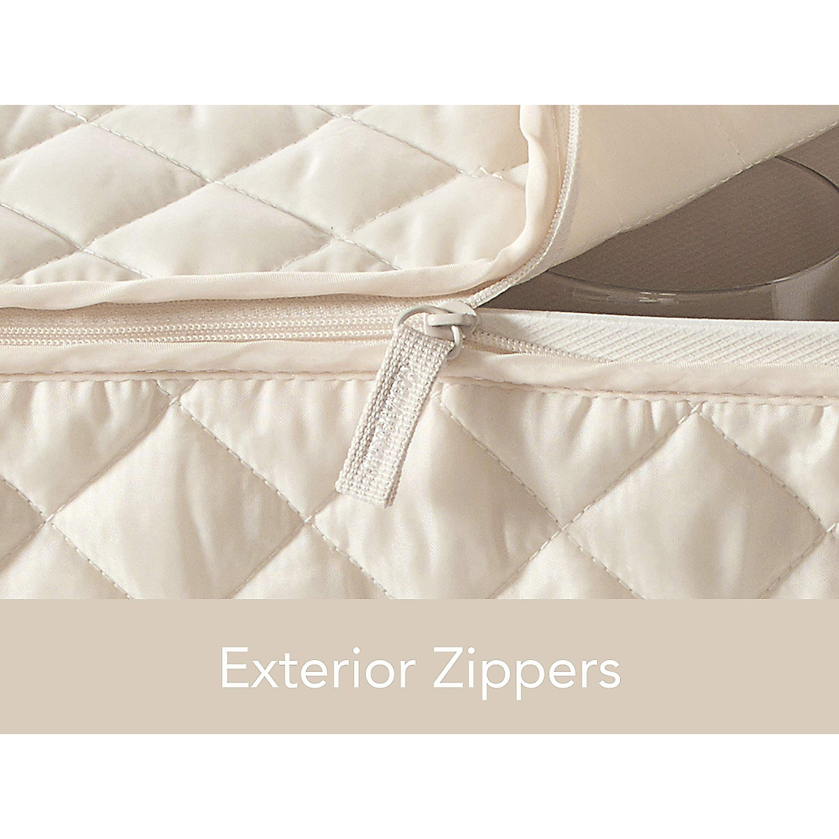 Covermates Keepsakes - Adjustable Glassware Storage - Padded Protection - ID Window - Stain Resistant - Machine Washable - China Storage-Cream