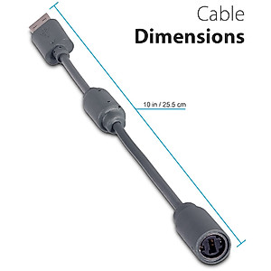 USB Breakaway Cord for Microsoft Xbox 360 & Slim Wired Controller, Dongle Adapter Extension Cable, Pack of 2