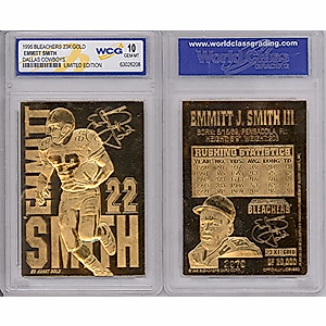 Emmitt Smith 1995 23KT Gold Card Sculpted NFL Dallas Cowboys Graded GEM Mint 10