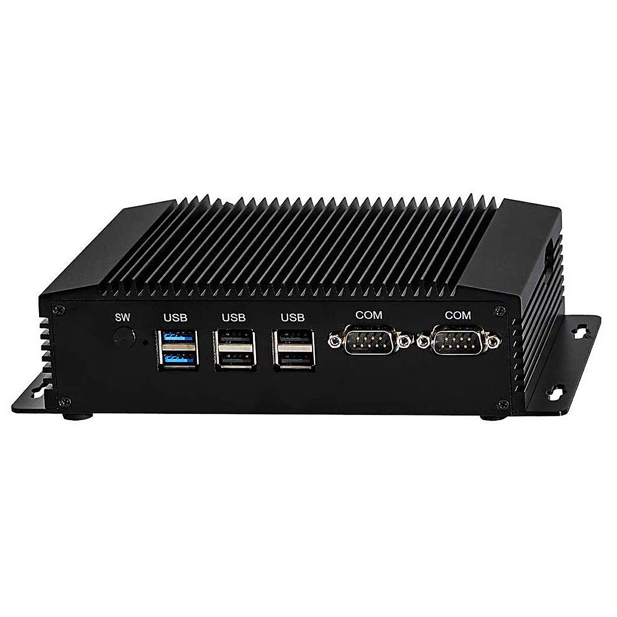 PARTAKER Fanless Industrial PC, Mini PC with Celeron J1900/N3520/N2920 CPU, 4GB Ram 64GB SSD, 2xCOM, 2xUSB 3.0, 4xUSB 2.0, 2xLAN, HD Port, VGA, Wi-Fi, Windows 10 Pro