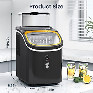 ZAFRO Countertop Ice Maker,30Lbs/24H,Automatic Cleaning Function and 24-Hour Timing Ice Machine with Ice Scoop&Ice Basket,for Home/Kitchen/Camping/Office,Black