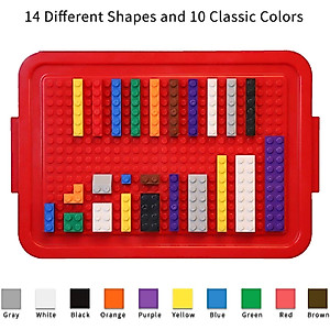 burgkidz Building Bricks 568 Pieces Toys, Classic Building Blocks Includes Wheels, Door, Window, Compatible Bulk Block with Storage Box and Baseplate, STEM Educational Gift for Kids 3+ Year