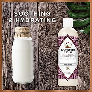 Nubian Heritage Body Wash Goats Milk and Chai Soothing & Hydrating Body Cleanser Made with Fair Trade Shea Butter, 13 oz