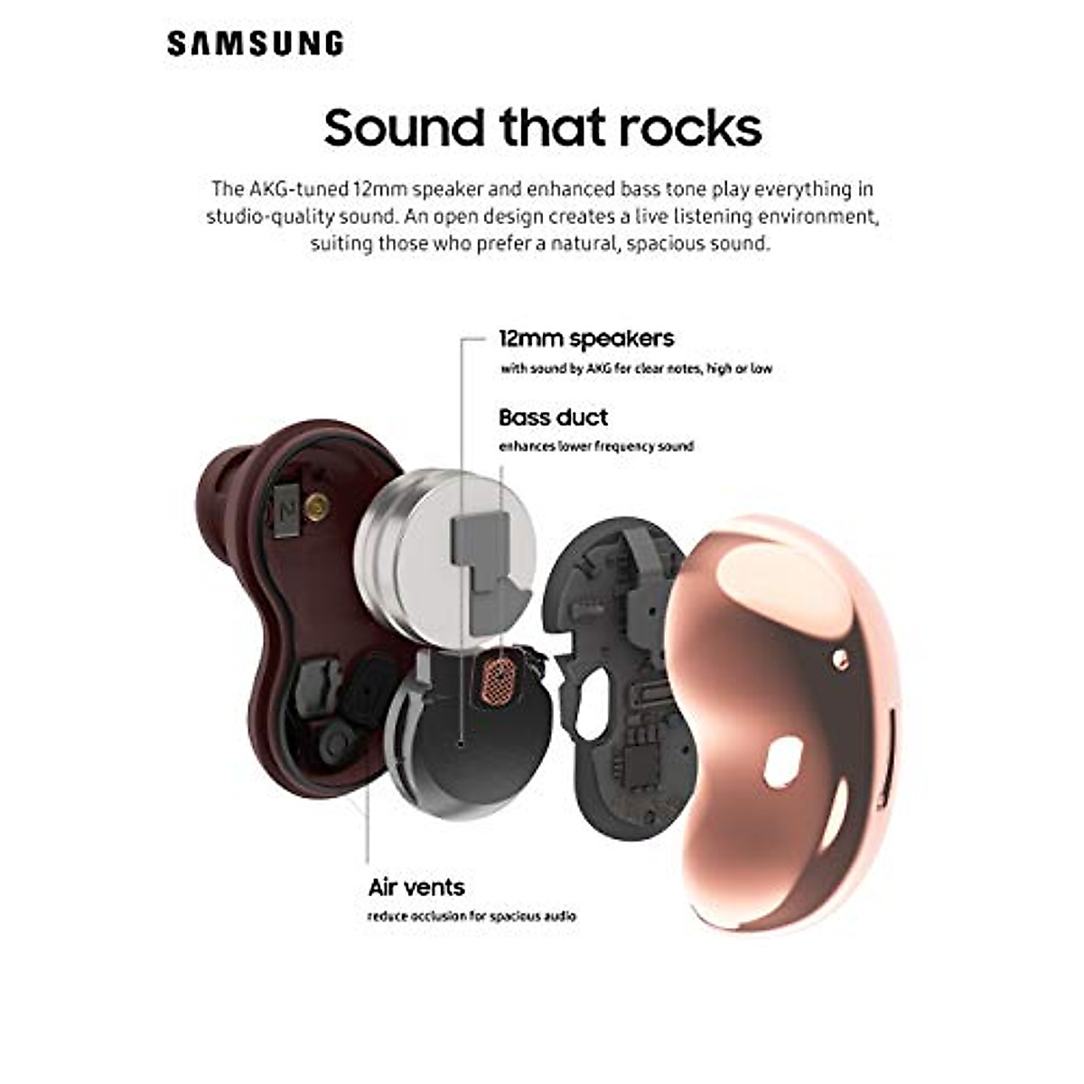 SAMSUNG Galaxy Buds Live True Wireless Earbuds & SAMSUNG Galaxy Buds Live True Wireless Earbuds US Version Active Noise Cancelling Wireless Charging Case Included, Mystic Black