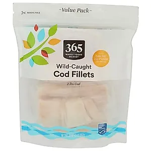 365 by Whole Foods Market, Value Pack Cod Fillet Wild Frozen MSC, 32 Ounce