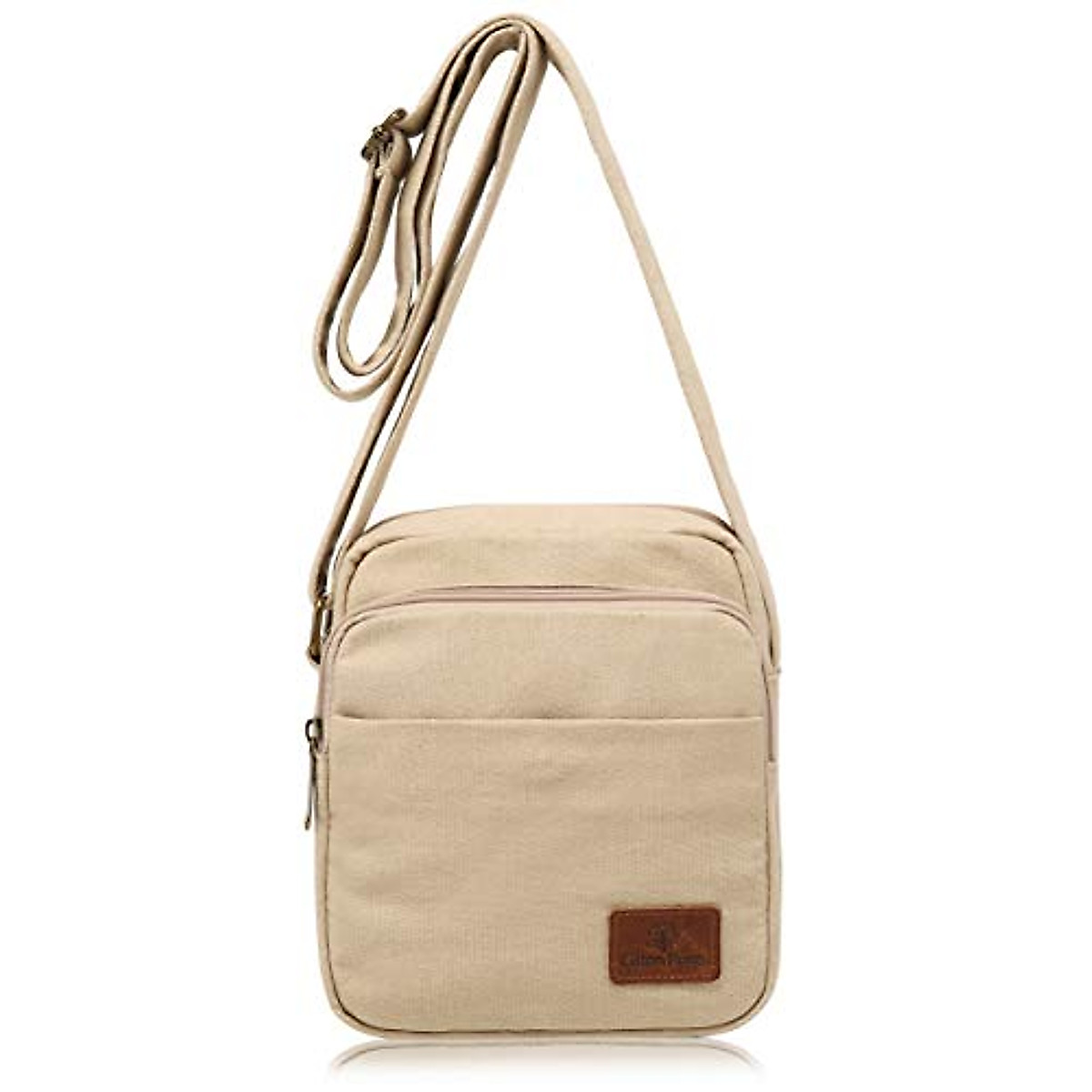 Small mini Hippie Crossbody Bag Top Zip Cotton Sling Bag Jacquard cloth Handmade Bags (off-white)