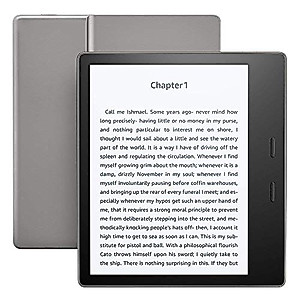 Kindle Oasis E-reader (Previous Generation - 9th) - Graphite, 7" High-Resolution Display (300 ppi), Waterproof, Built-In Audible, 8 GB, Wi-Fi - Includes Special Offers (Closeout)