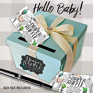 Lone Star Art Diaper Raffle Tickets - Mama Llama Themed Card, Fun Cute Animals and Colorful Baby Shower Games Raffle Sign and Ticket, Neutral Gender, Set of 50 Double Sided Raffle Stationery Cards
